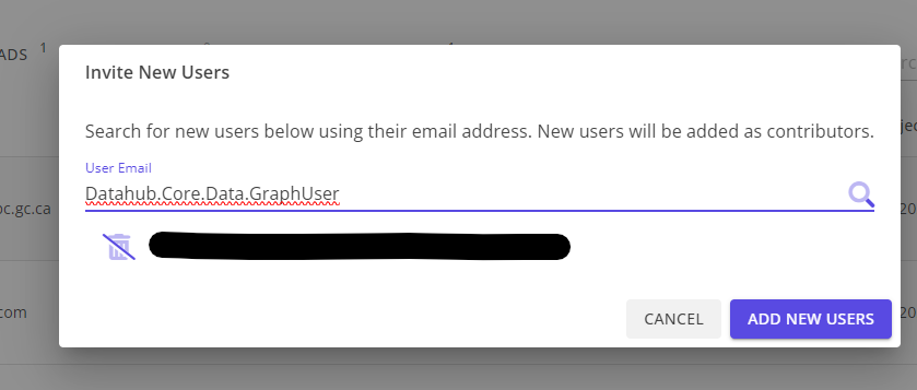 User Email field is filled after adding a user · Issue #403 · ssc-sp/datahub-portal · GitHub