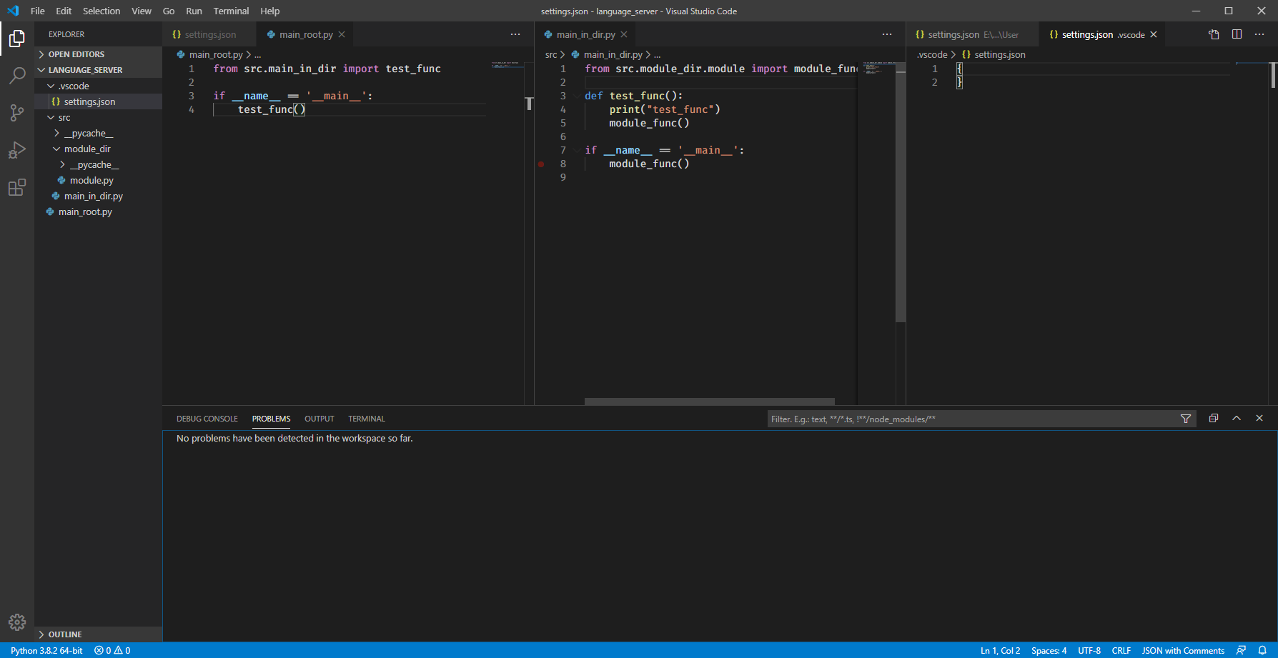 Unresolved import of files located at the root of the workspace. · Issue #1945 · microsoft ...