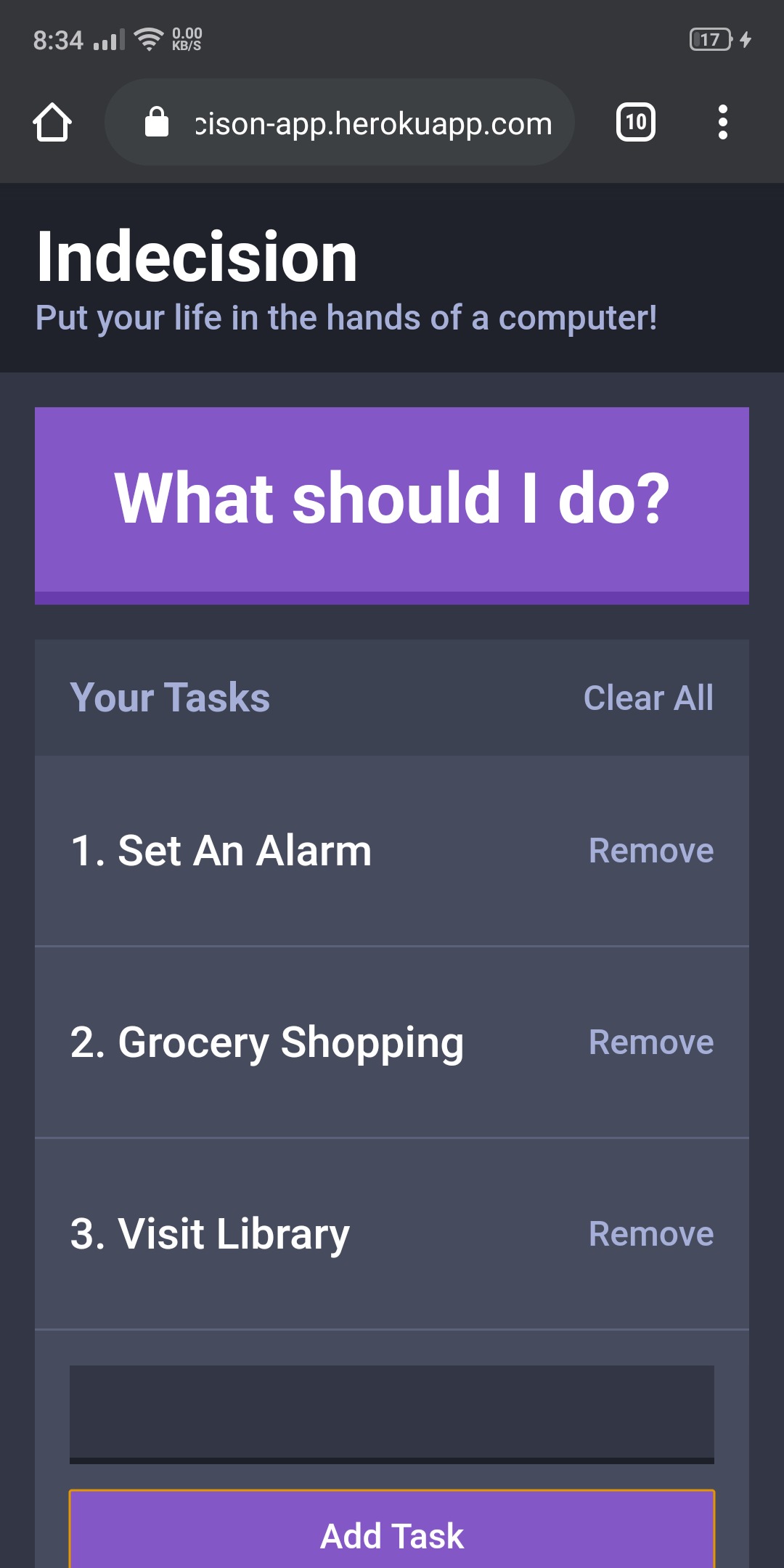 GitHub - git-shashwat/Indecision-App: Let the computer 🖥 decide what you should you do next.👷