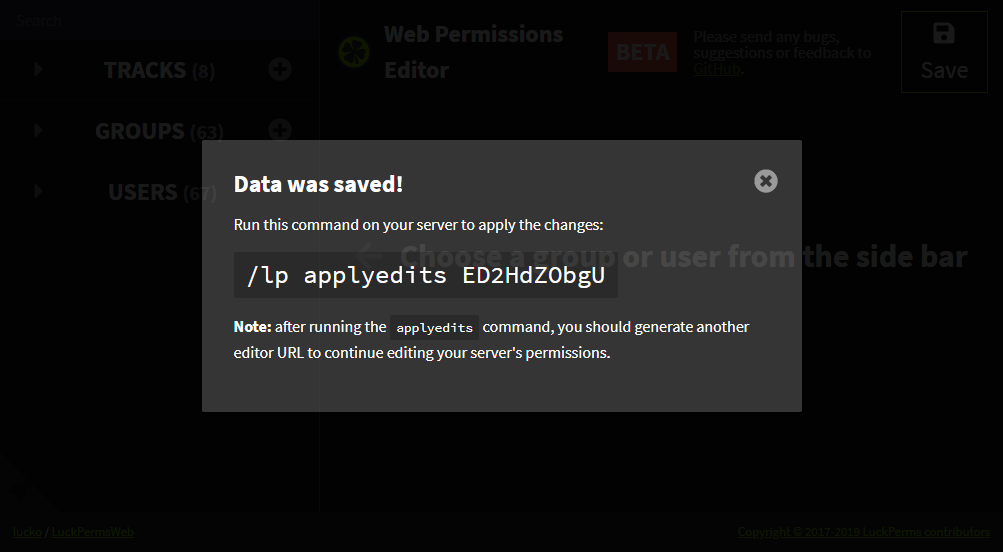 [v2] Copy to clipboard for apply edits command · Issue #101 · LuckPerms/LuckPermsWeb · GitHub