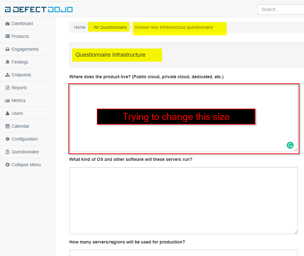 'Survey' -- Modified as 'Questionnaire' · Issue #2271 · DefectDojo/django-DefectDojo · GitHub