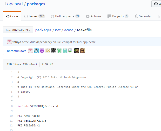 luci-app-acme版本过低，和OpenWrt不一致，怎么解决？ · Issue #2418 · coolsnowwolf/lede · GitHub
