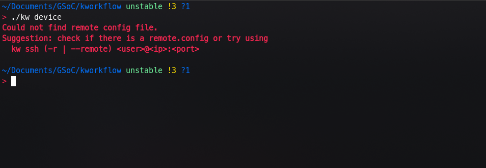`kw Device` Output Unexpected · Issue 834 · Kworkflow Kworkflow · Github