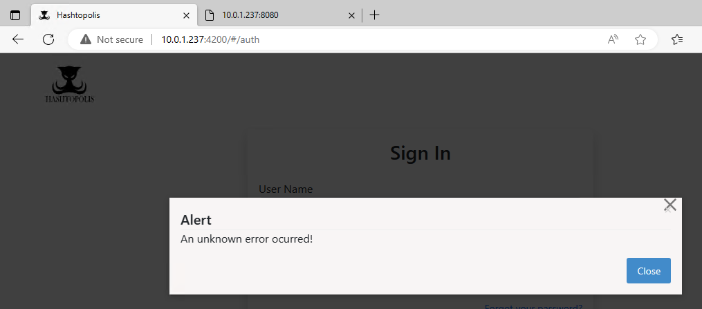 [BUG] An unkown error ocurred! New UI · Issue #925 · hashtopolis/server · GitHub