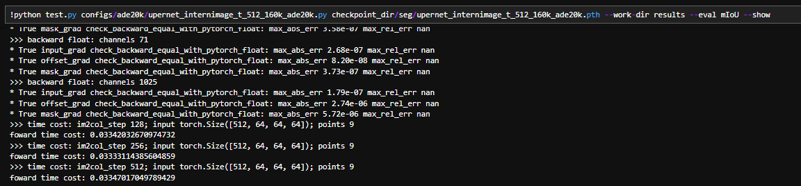 Results of validation (segmentation) · Issue #181 · OpenGVLab/InternImage · GitHub