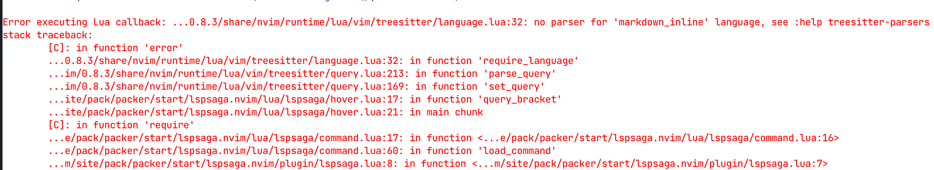 Giving An Error After Treesitter Update · Issue 858 · Nvimdevlspsaganvim · Github