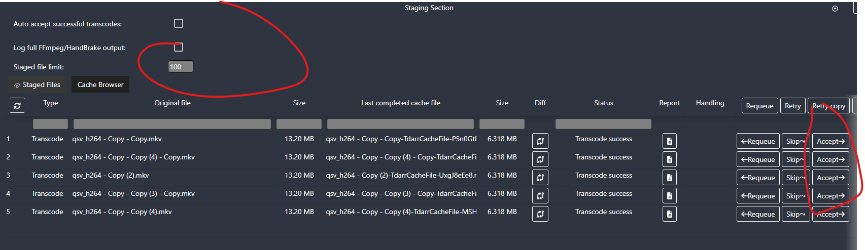 Staged file limit reached. Please take action on files below or increase the staged file limit ...
