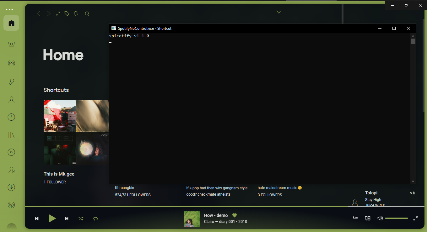 [DribbblishDynamic] SpotifyNoControl does not work · Issue #254 · spicetify/spicetify-themes ...