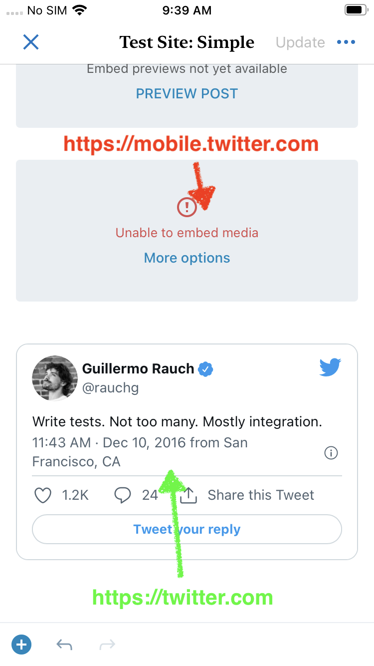 Embedding mobile Twitter URLs results in embed failure · Issue #35357 ...