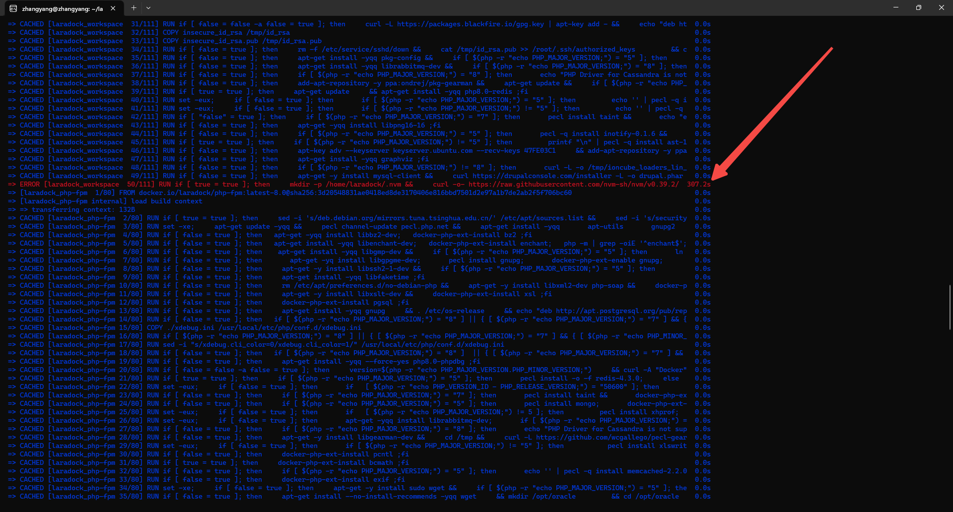 docker-compose up -d nginx 构建nvm失败 · Issue #3377 · laradock/laradock · GitHub