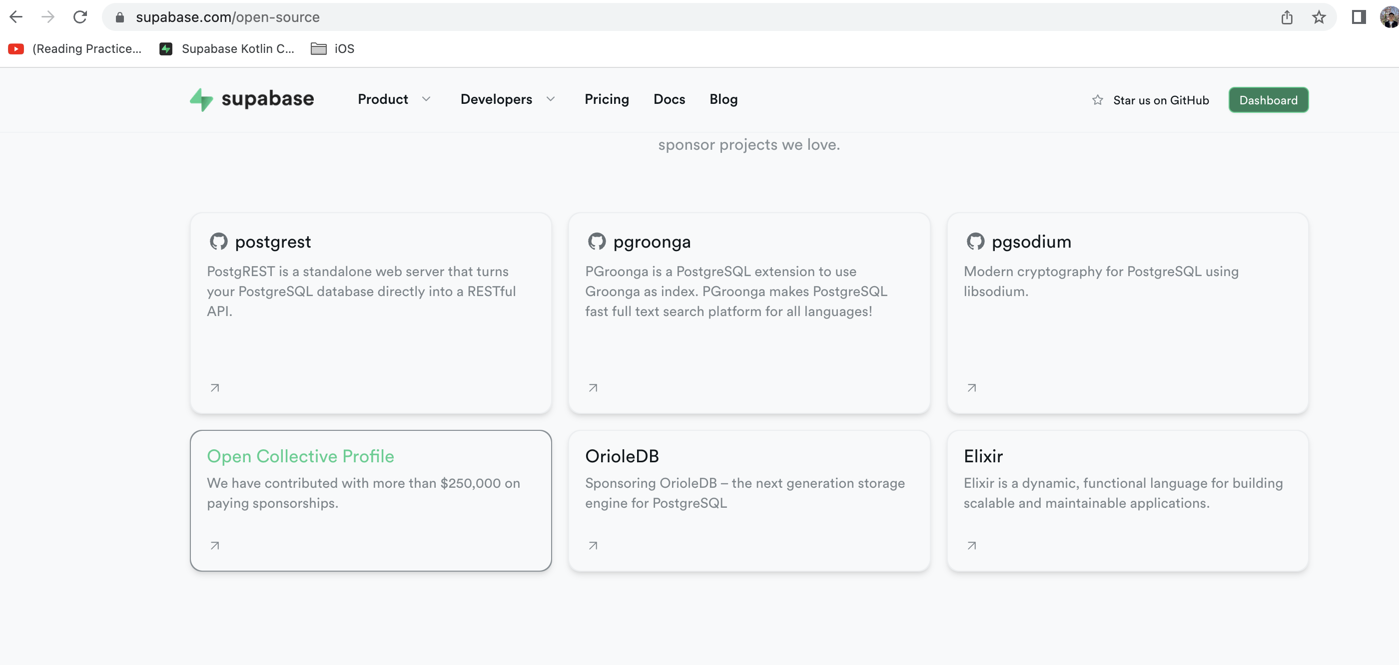 Wrong navigation link when click on Open Collective Profile item · Issue #17977 · supabase ...