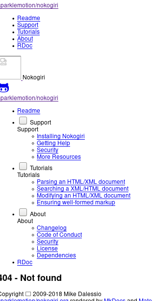 Tutorials link "https://nokogiri.org/tutorials/" is 404 · Issue #1870 ...