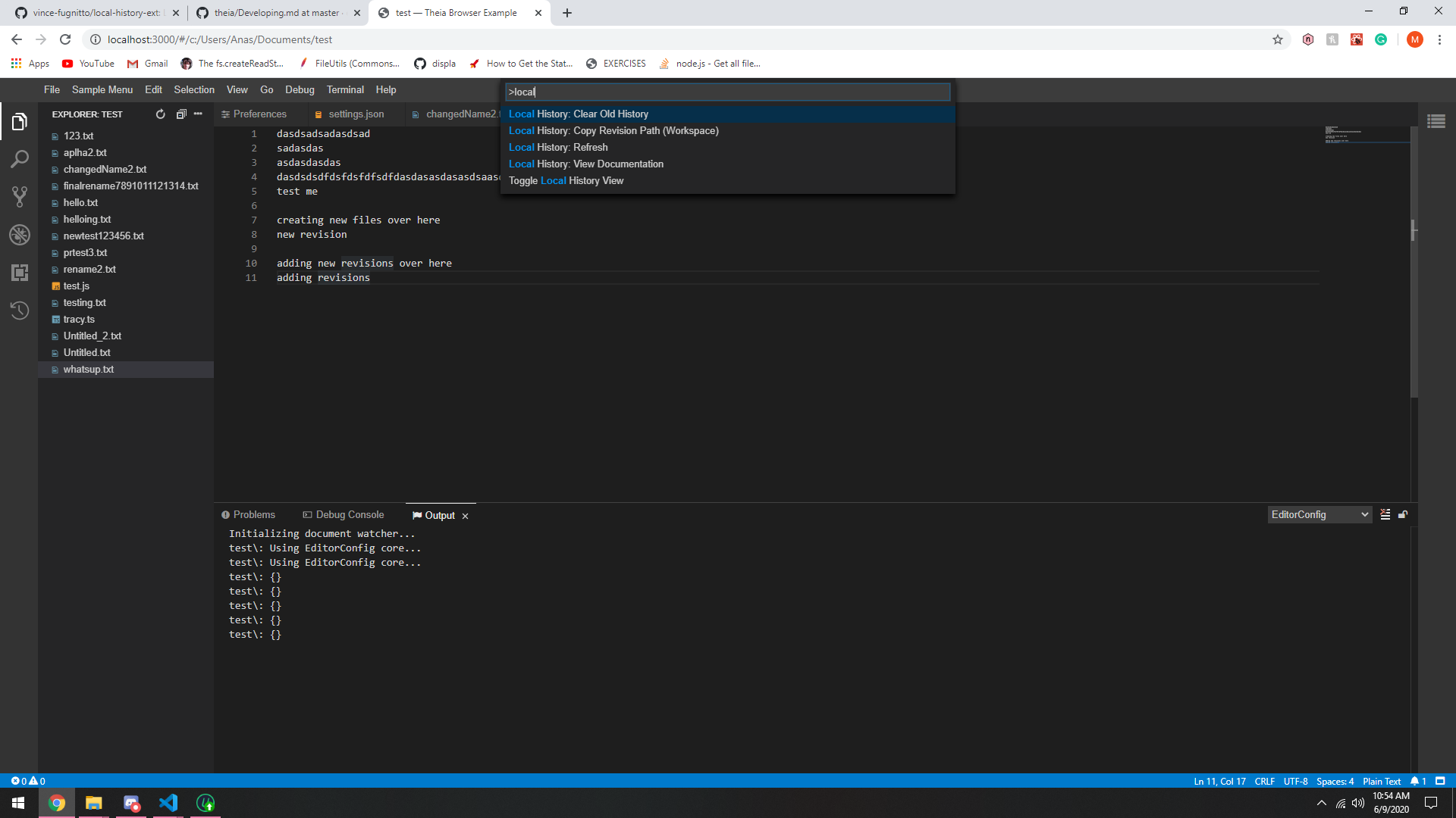 Commands are not visible · Issue #132 · vince-fugnitto/local-history ...
