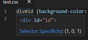 [scss] Selector of element with id (div#id) not correctly identified ...