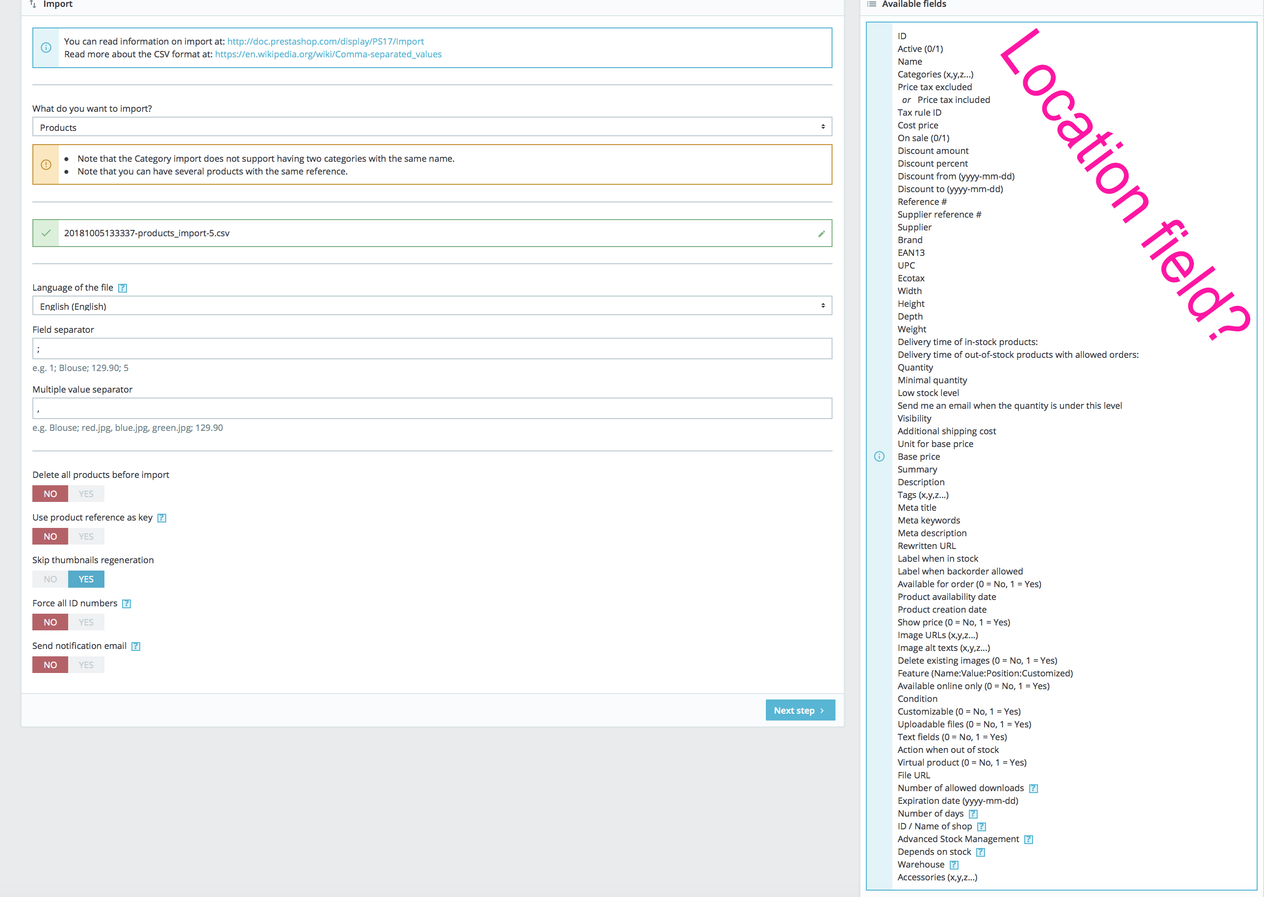 Location field import/export · Issue #10874 · PrestaShop/PrestaShop · GitHub