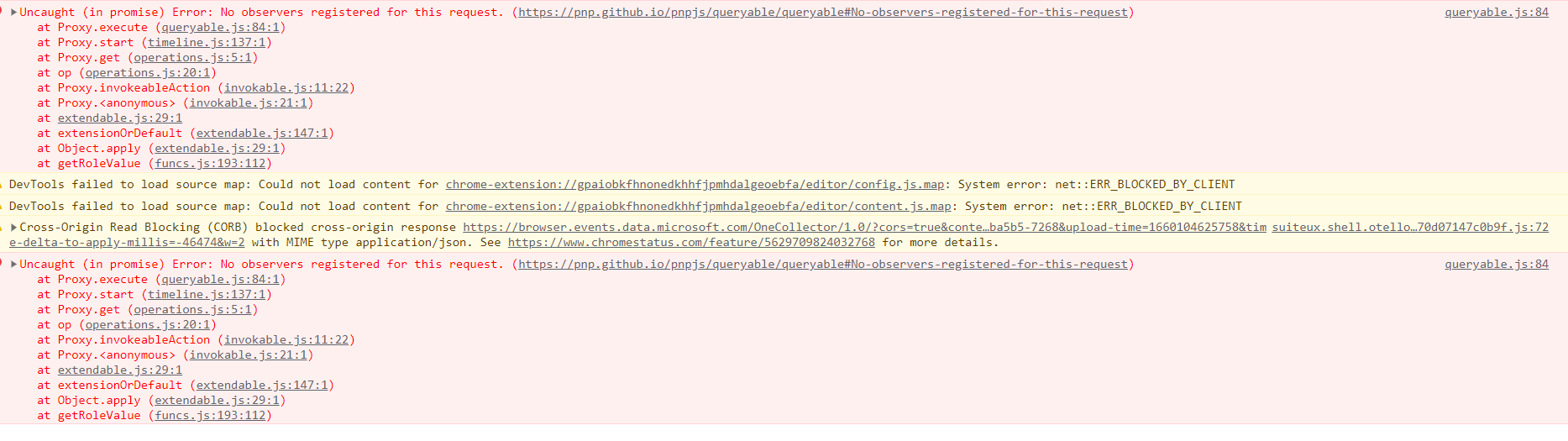 shareWith-Error No observers registered for this request. · Issue #2372 · pnp/pnpjs · GitHub
