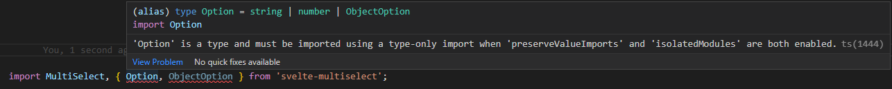 Typescript Example Should Import Option And Objectoption As Types · Issue 147 · Janoshsvelte 