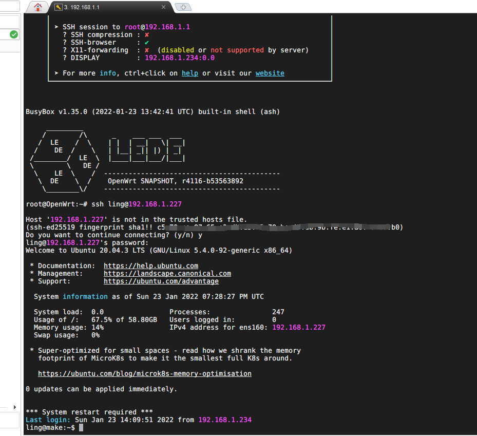 ssh连接其他设备异常Segmentation fault · Issue #8766 · coolsnowwolf/lede · GitHub