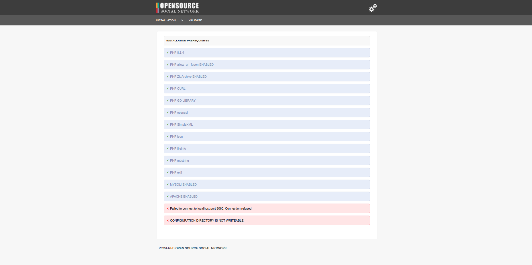 Installation error · Issue #2139 · opensource-socialnetwork/opensource-socialnetwork · GitHub