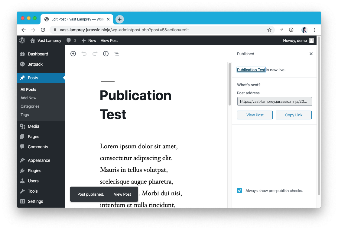 Show the "published" side panel on every Update, not just Publish. · Issue #19749 · WordPress ...