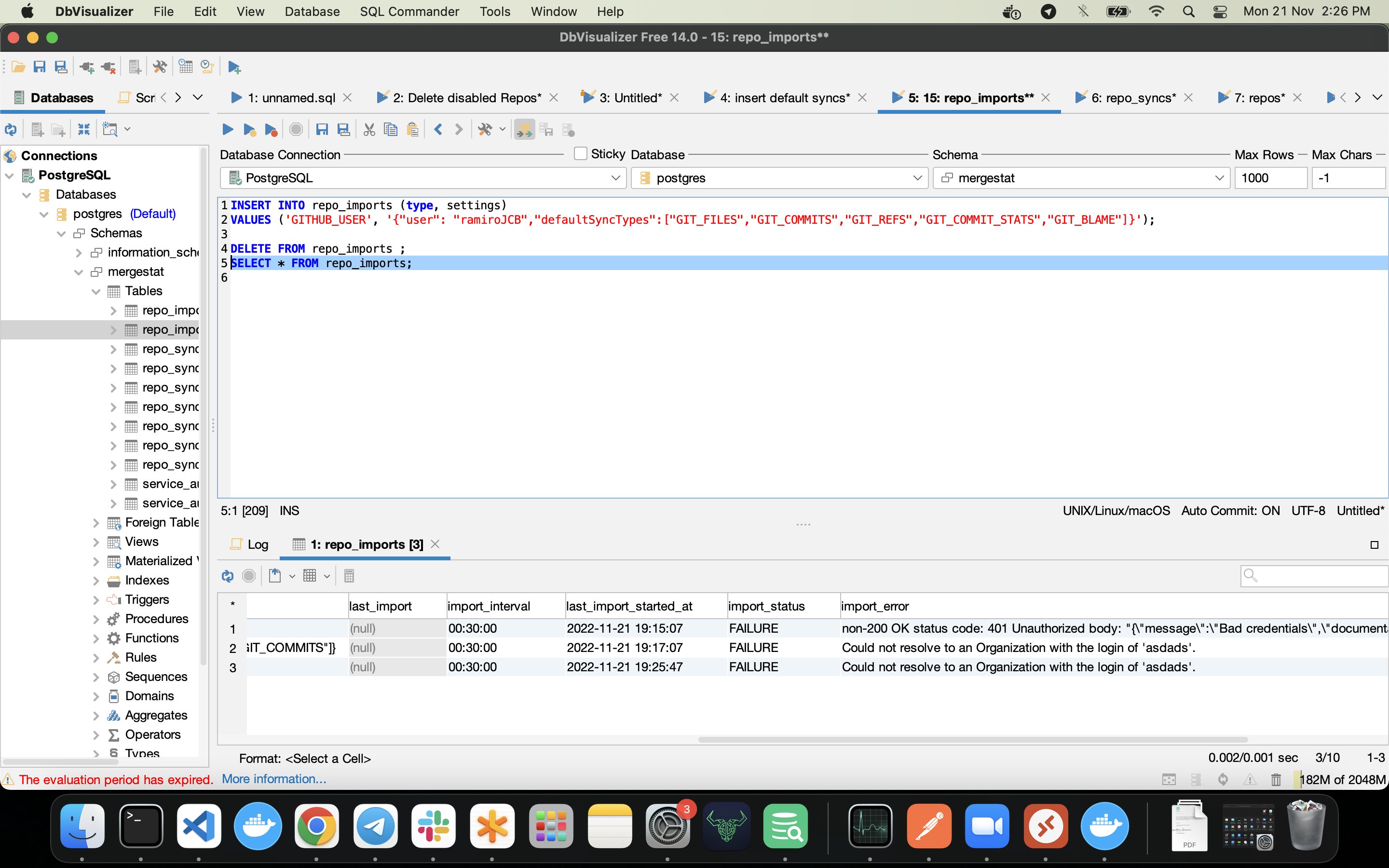 Figure out how to convey `repo auto import` failures to the user · Issue #249 · mergestat ...