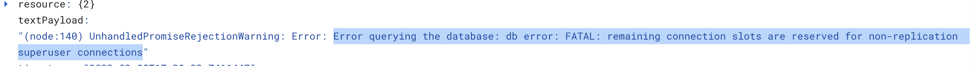 Api Calls Failing With `error Querying The Database Db Error Fatal Remaining Connection Slots