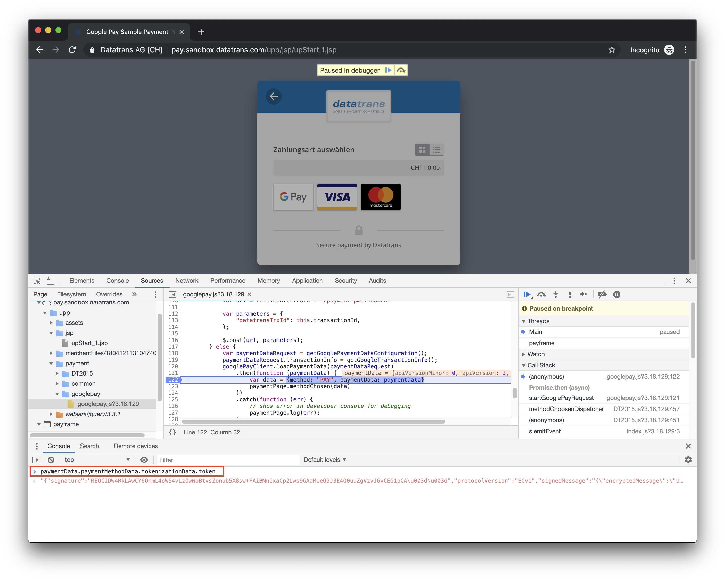 Can`t decrypt google token · Issue #4 · datatrans/google-pay-web-sample · GitHub