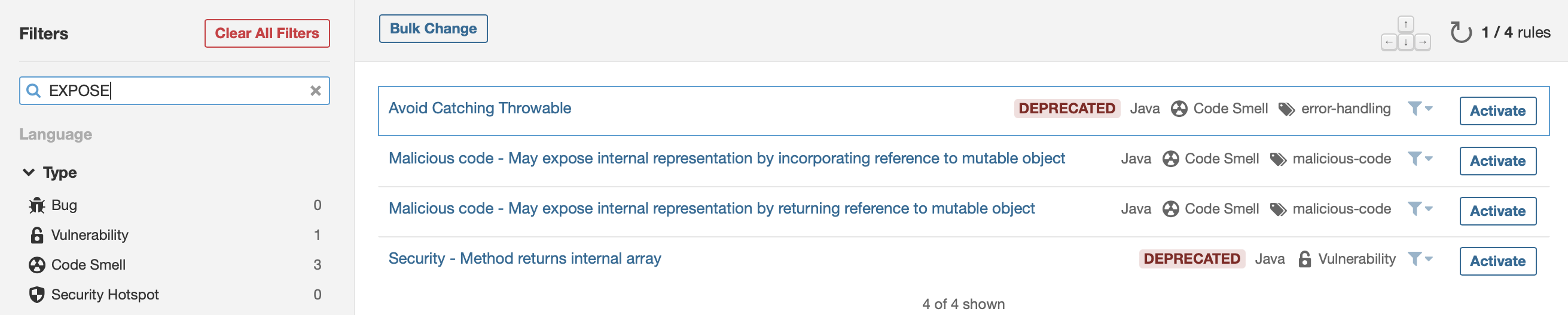 Findbugs rule 'EI_EXPOSE_REP' is not active in Sonar. · Issue #492 · spotbugs/sonar-findbugs ...