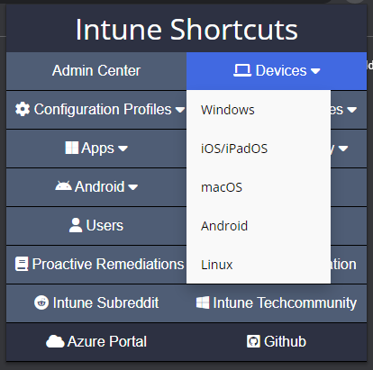 GitHub - ugurkocde/Intune_Shortcuts