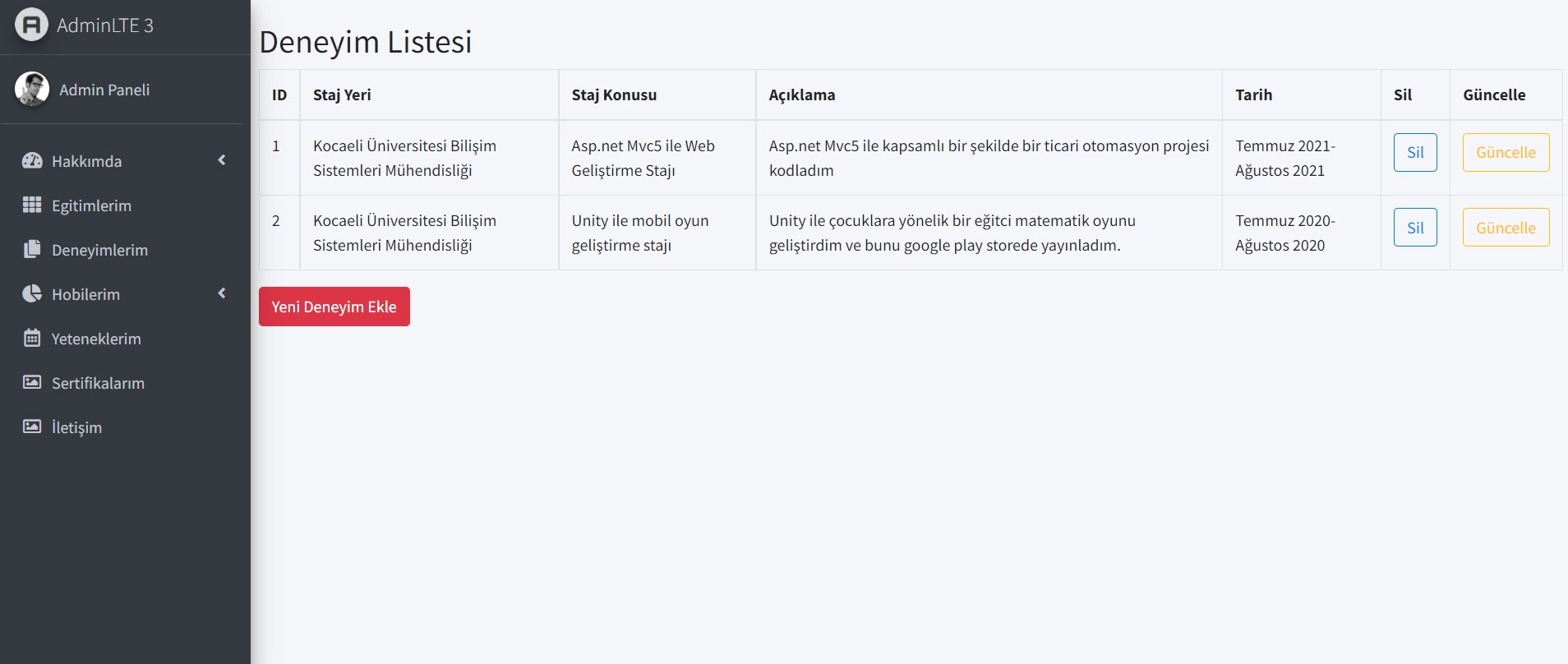 GitHub - ayguncaliskan/DinamikMvcCv: Cv Projesi