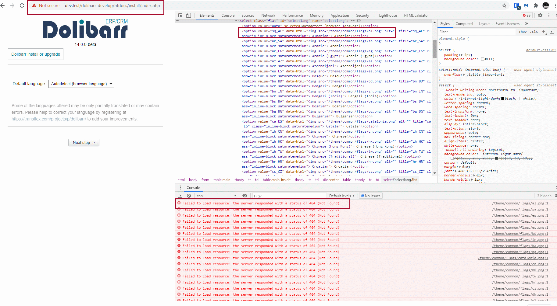 Installer first page, data-html links to language images are incorrect/broken · Issue #17593 ...