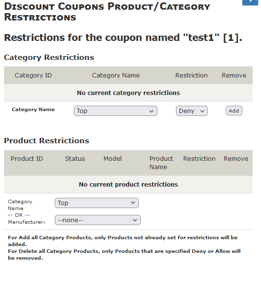 Admin Coupon Restrict No Cancelbackreturn Button · Issue 5648 · Zencartzencart · Github