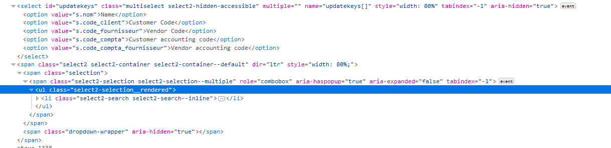 Bug Minor Htlm Error Ul Inside Nested Spans In Multiselectarray · Issue 9366 · Dolibarr