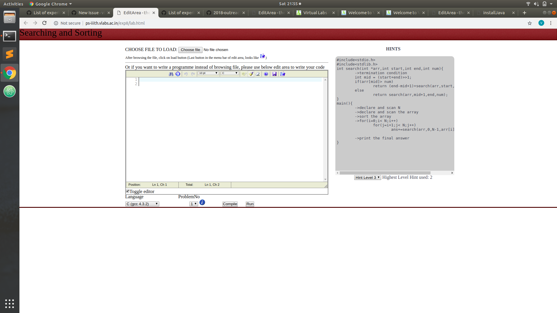List of experiments_Searching and Sorting_Experiment · Issue #835 · virtual-labs-archive/problem ...