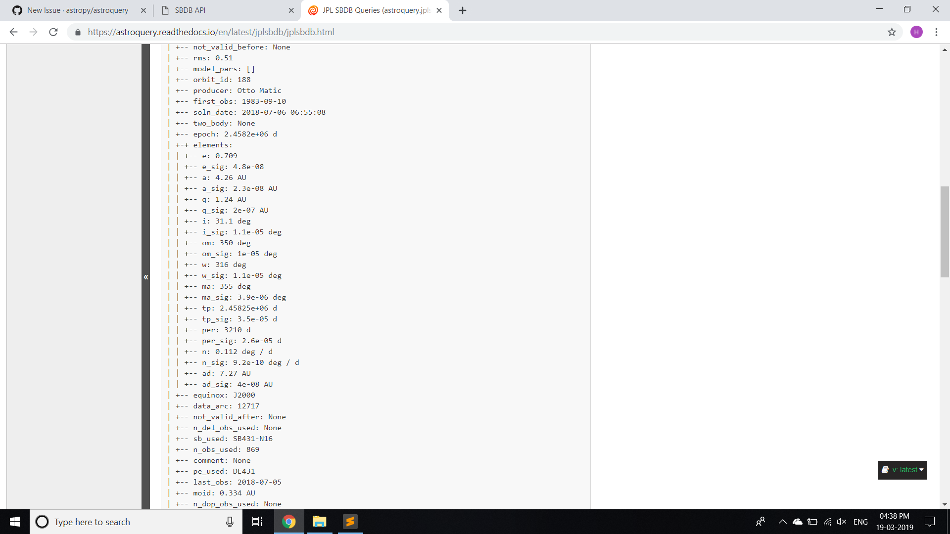 JPL SBDB doc related query · Issue #1387 · astropy/astroquery · GitHub