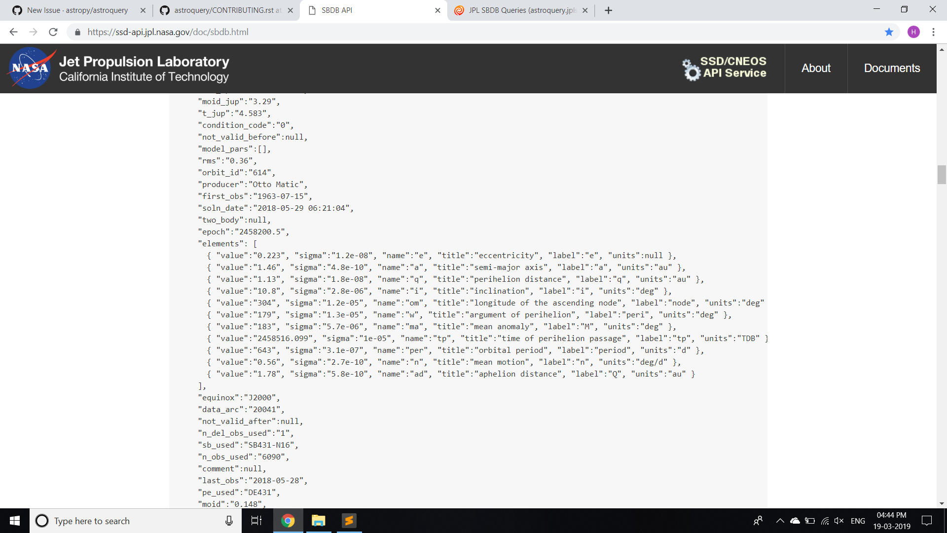 JPL SBDB doc related query · Issue #1387 · astropy/astroquery · GitHub