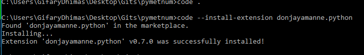 Installing Python extension: error end of central directory record ...