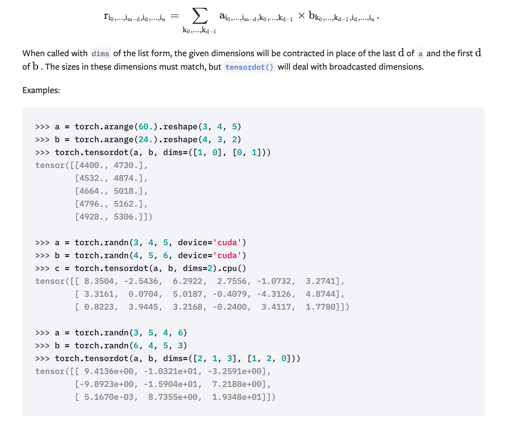 Docs Torchtensordot Example Is A Little Confusing · Issue 22748 · Pytorchpytorch · Github 4097