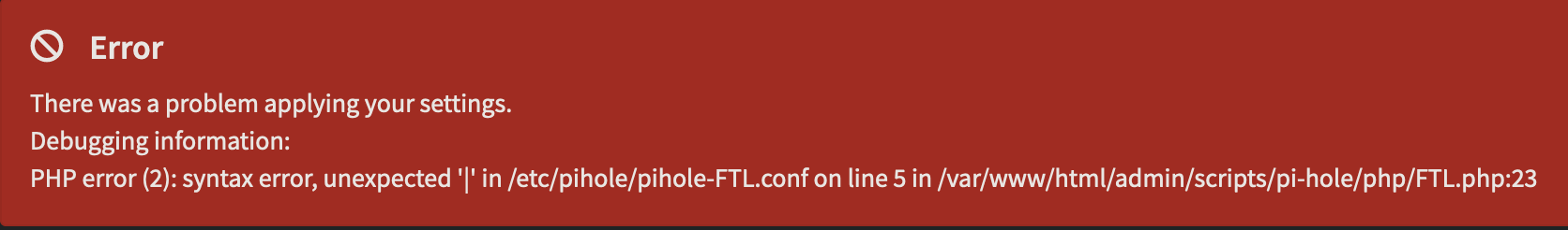 Syntax Error · Issue #5237 · pi-hole/pi-hole · GitHub