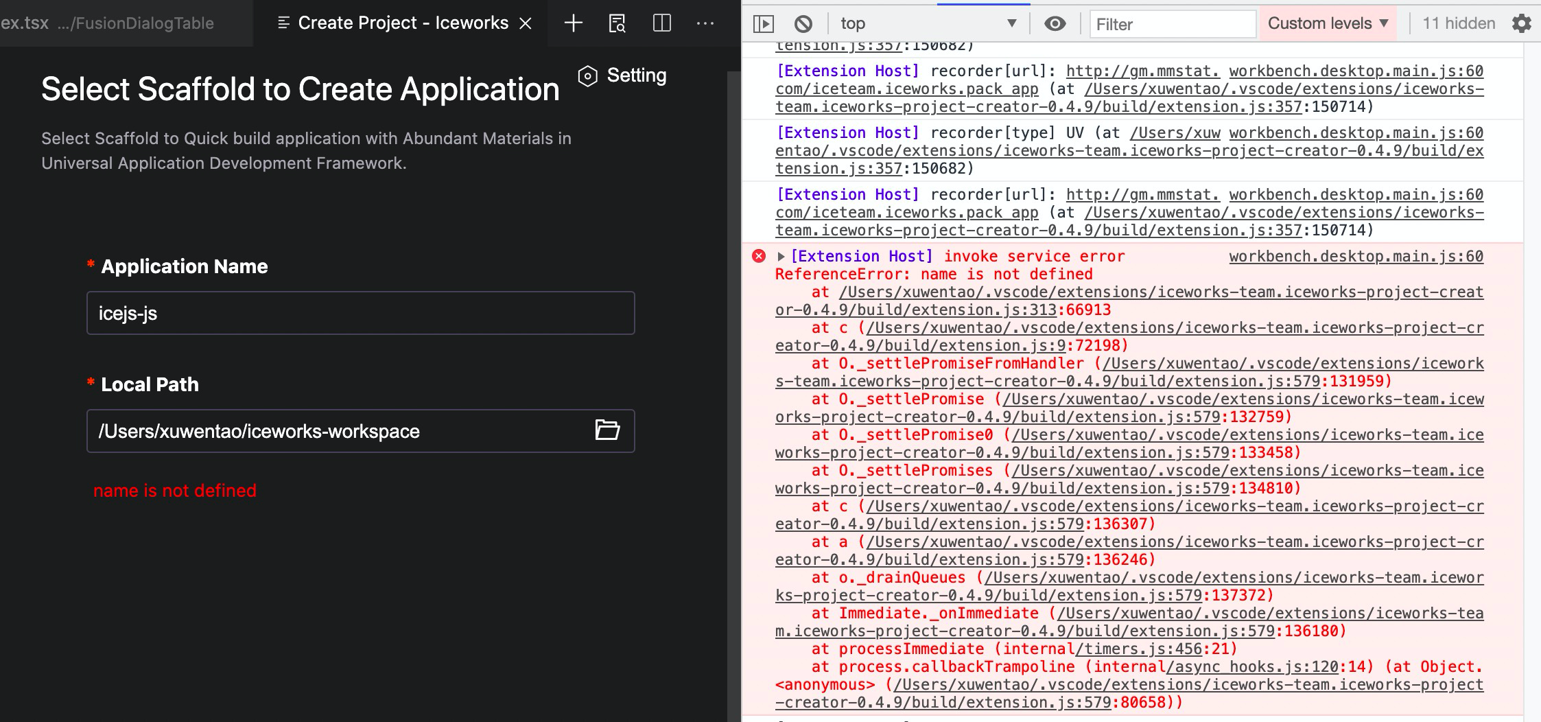 创建项目一直name Is Defined · Issue 4084 · Alibabaice · Github 7261
