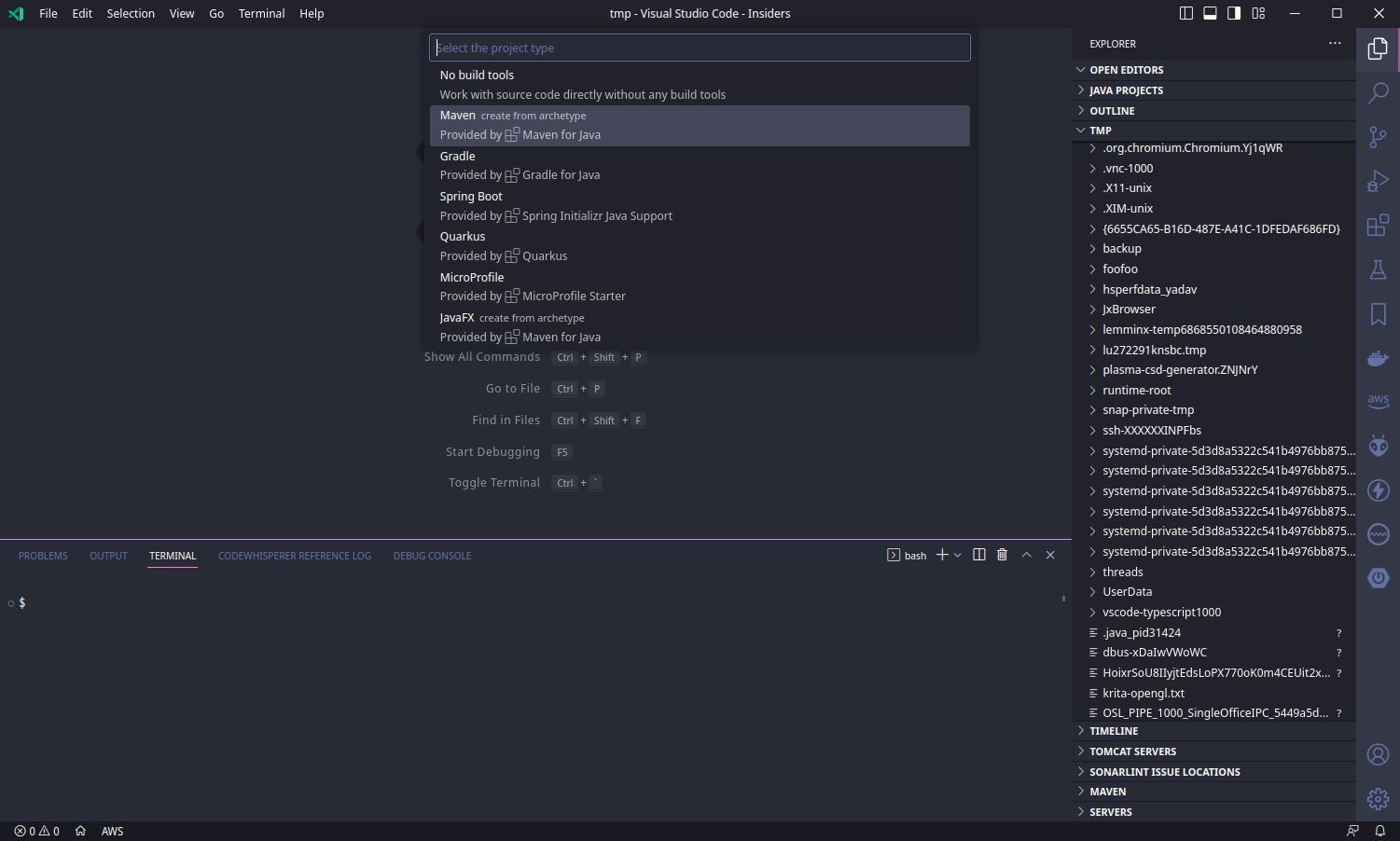 Creating project switches to terminal and losses focus · Issue #929 ...
