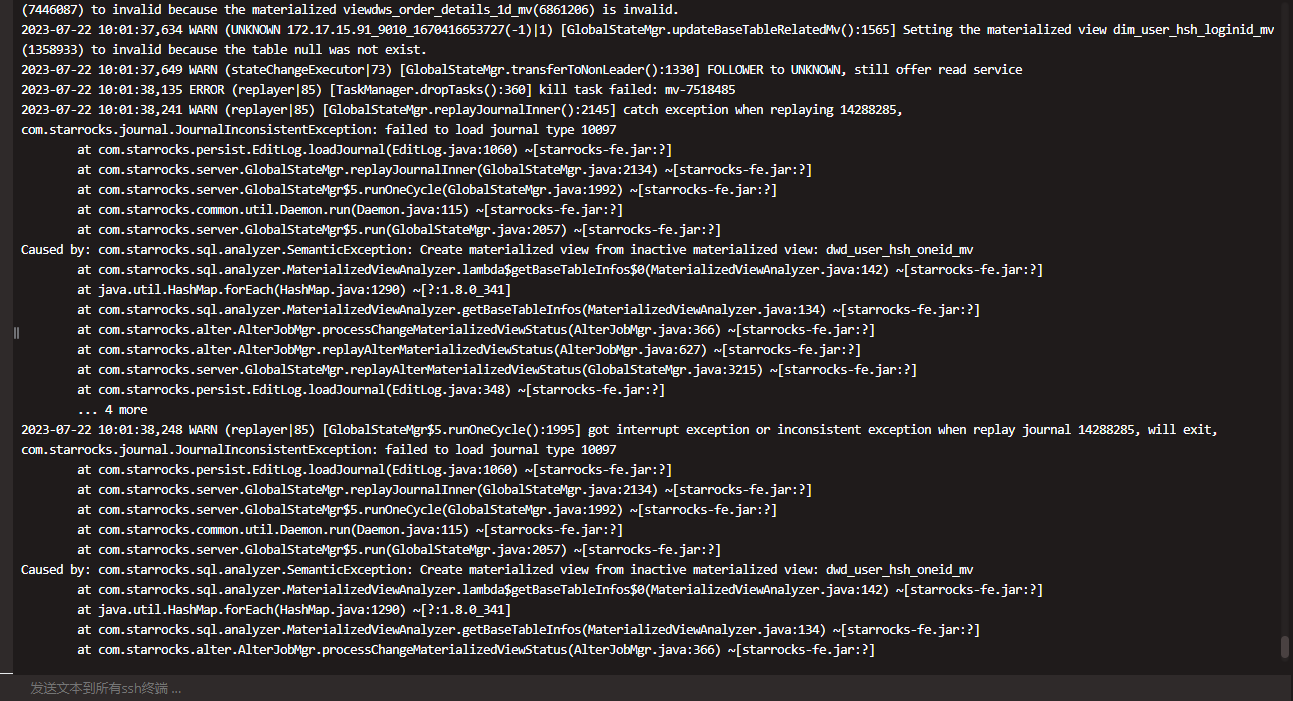 Fe Crash When Active Materialized View · Issue 27958 · Starrocks Starrocks · Github