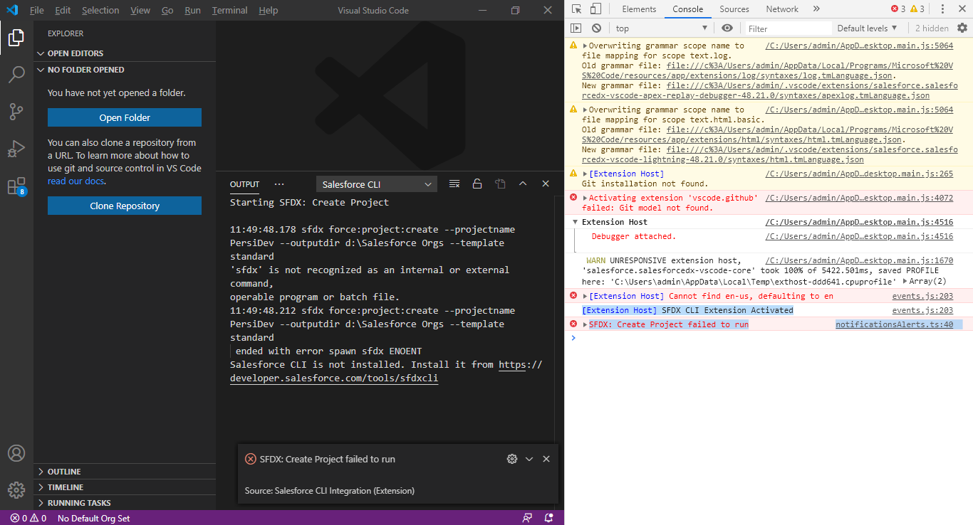 Cannot Run Sfdx Create Project Command · Issue 2254 · Forcedotcom Salesforcedx Vscode · Github