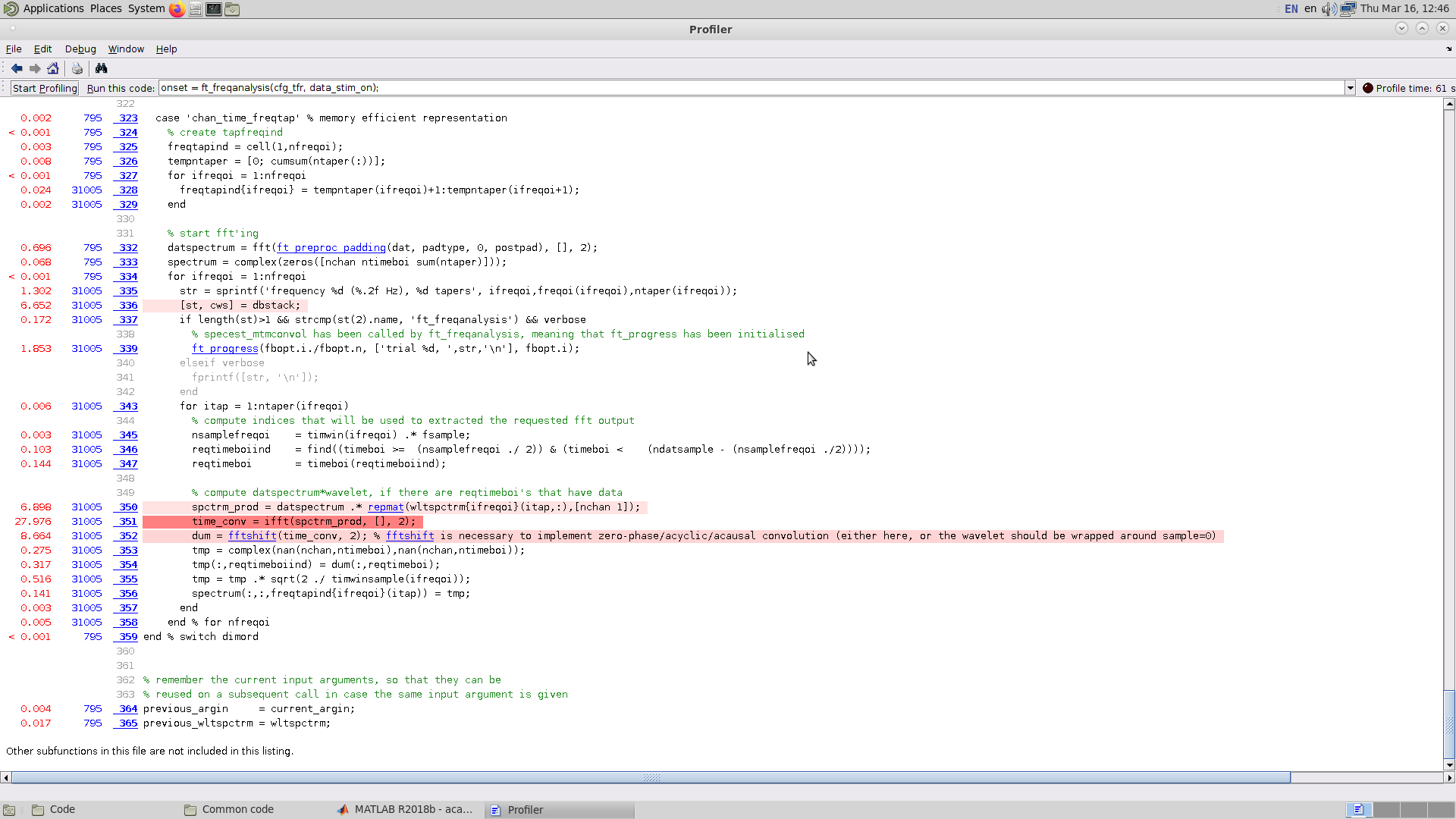 Speedups for ft_specest_mtmconvol · Issue #2215 · fieldtrip/fieldtrip · GitHub