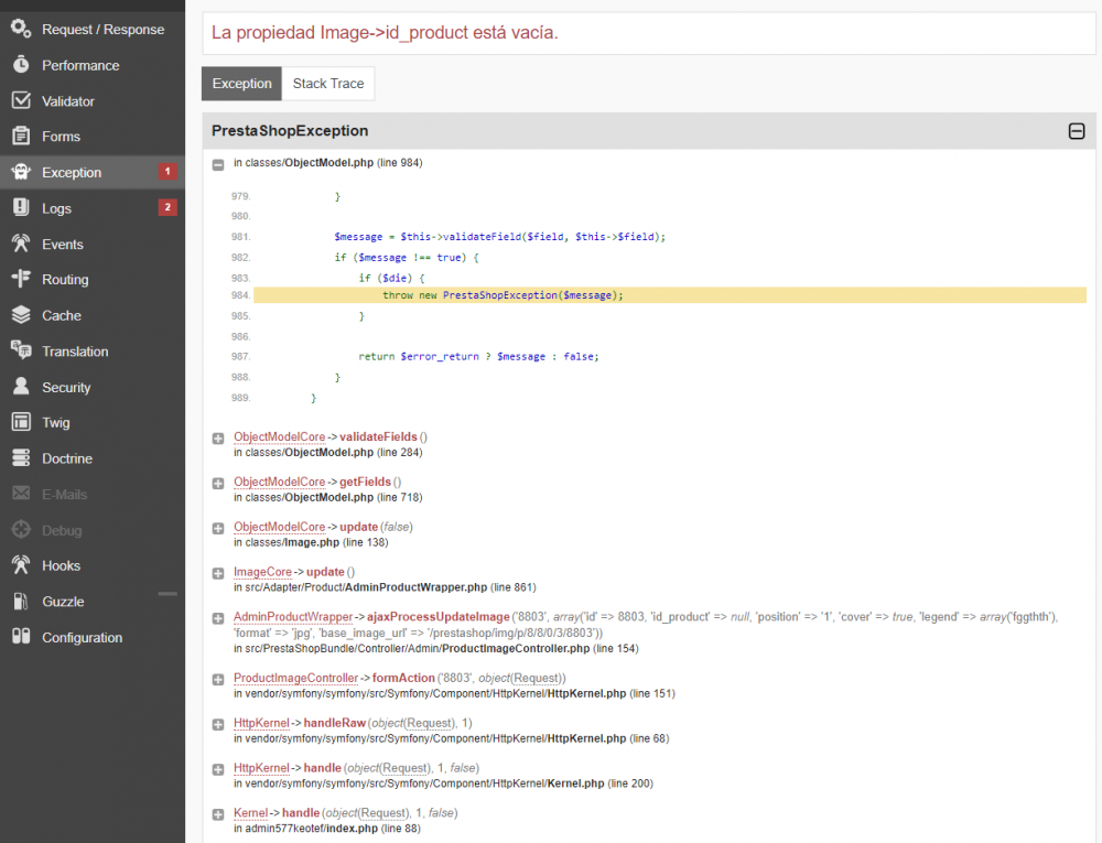 Error 500 when I try to save the legend of image products. Image->id ...