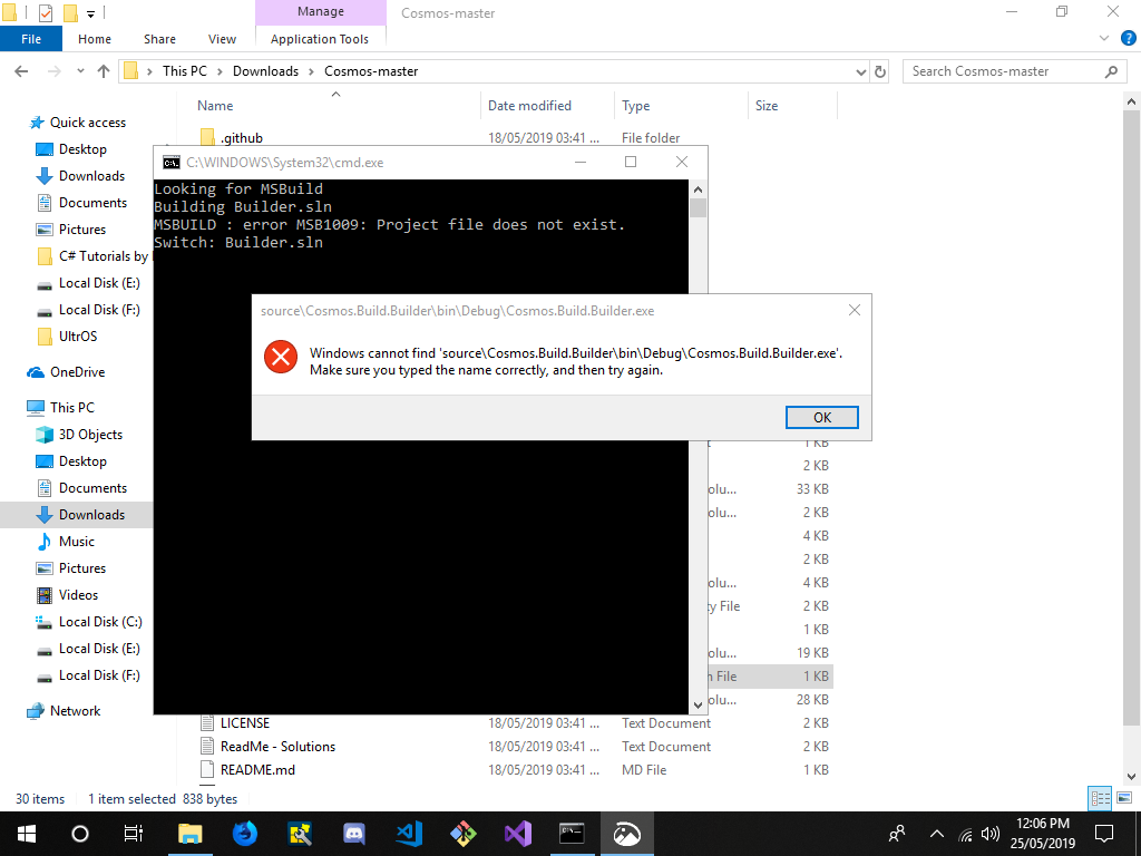 "Unable to start program" error. Problem while setting up VMWare Player for Cosmos program ...