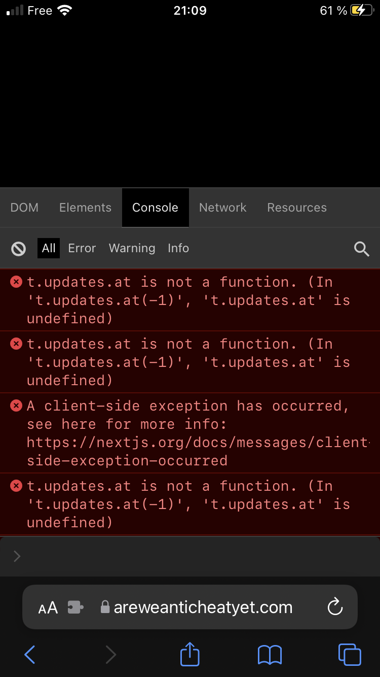 Error on Safari/Webkit · Issue #1035 · AreWeAntiCheatYet/AreWeAntiCheatYet · GitHub