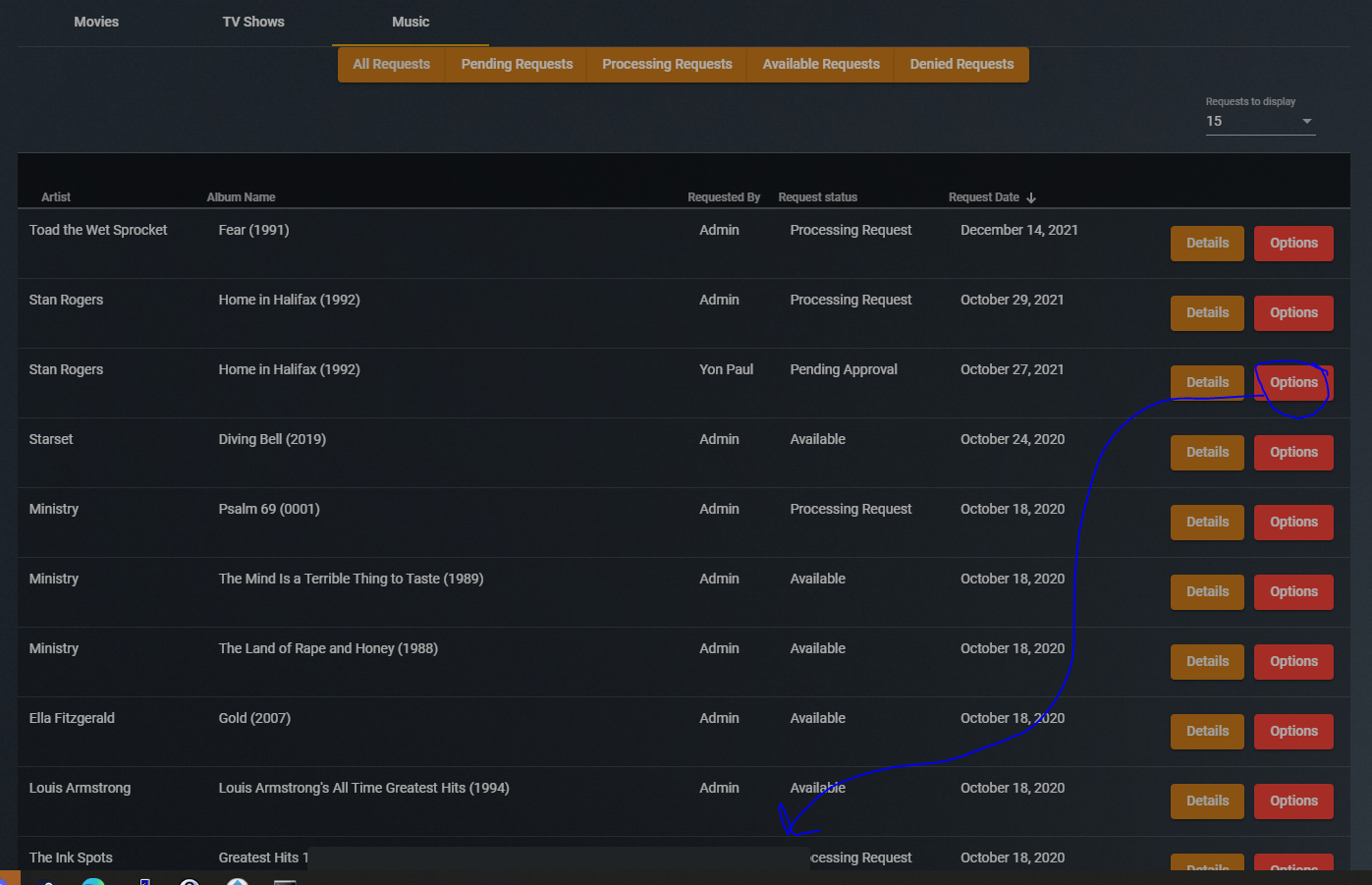 No options shown for Music requests · Issue #4442 · Ombi-app/Ombi · GitHub