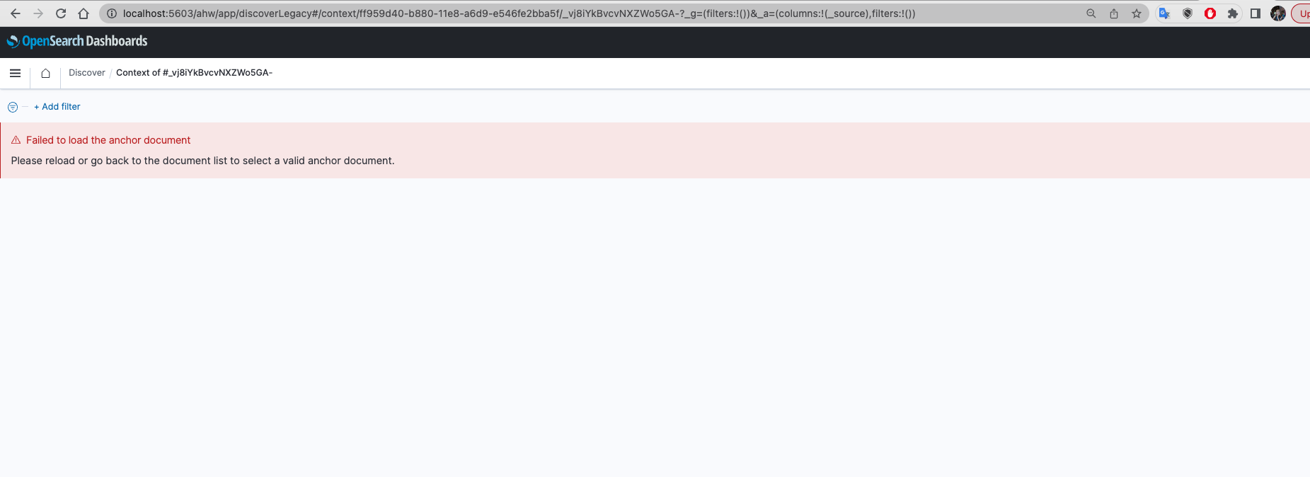 [BUG] [Data Explorer] context URL for discover legacy plugin does not work · Issue #4703 ...