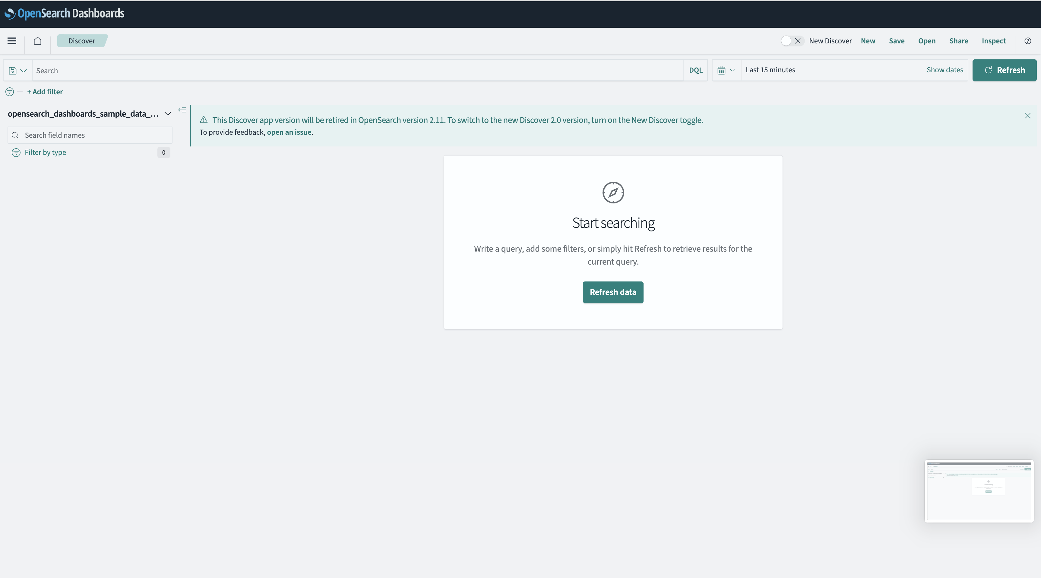 Bug Data Explorer `searchonpageload` Does Not Work · Issue 5057 · Opensearch Project 